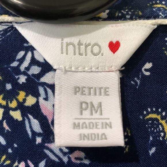 intro. | Tops | Intro Pm Long Sleeve Button Down Blouse Navy And White ...